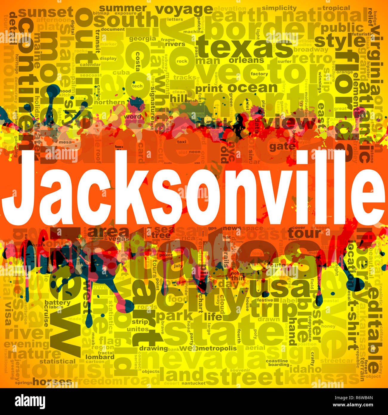 Big text word jacksonville font hi-res stock photography and images - Alamy