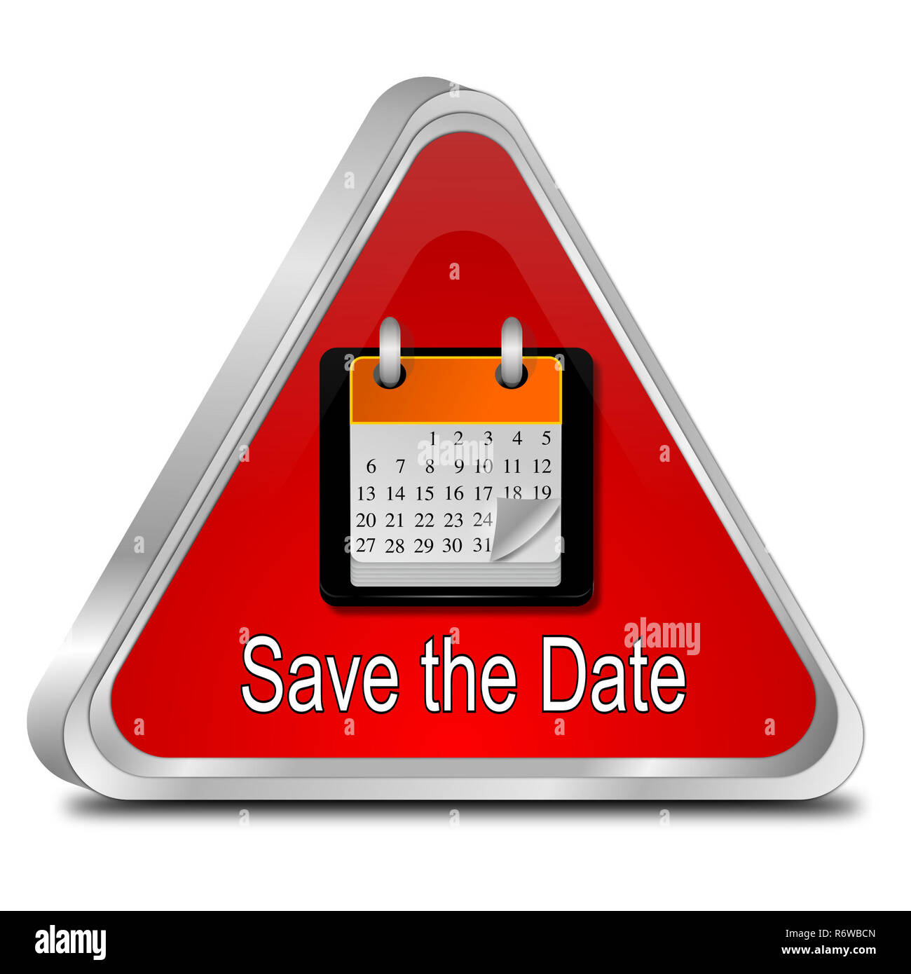 red Save the Date Button - 3D illustration Stock Photo - Alamy