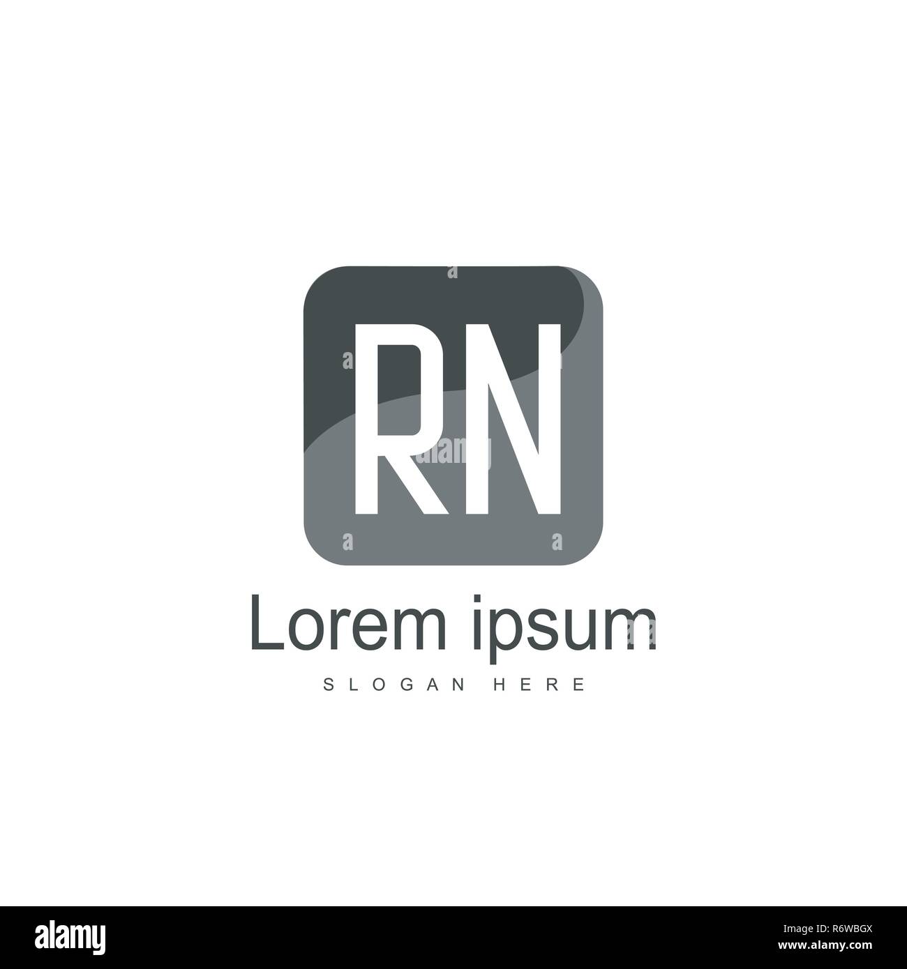 Initial RN Logo Template. Minimalist letter logo template design Stock ...