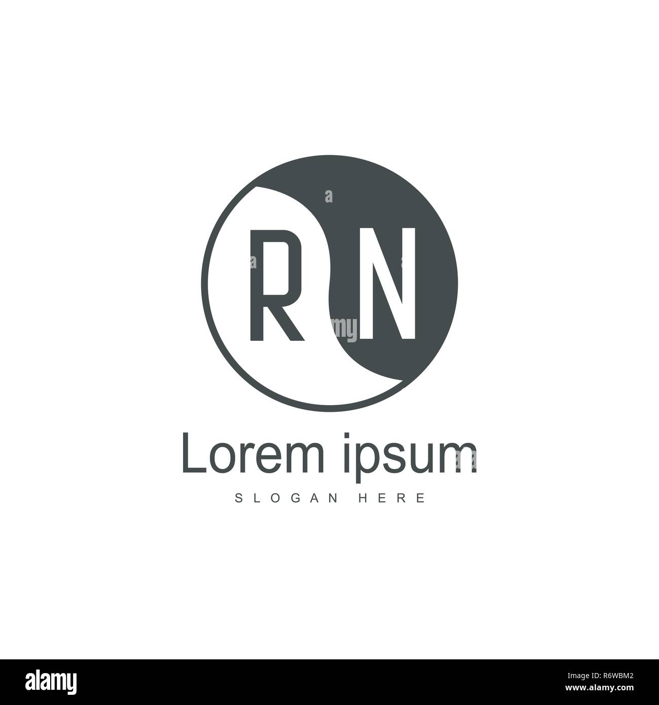 Initial RN Logo Template. Minimalist letter logo template design Stock ...