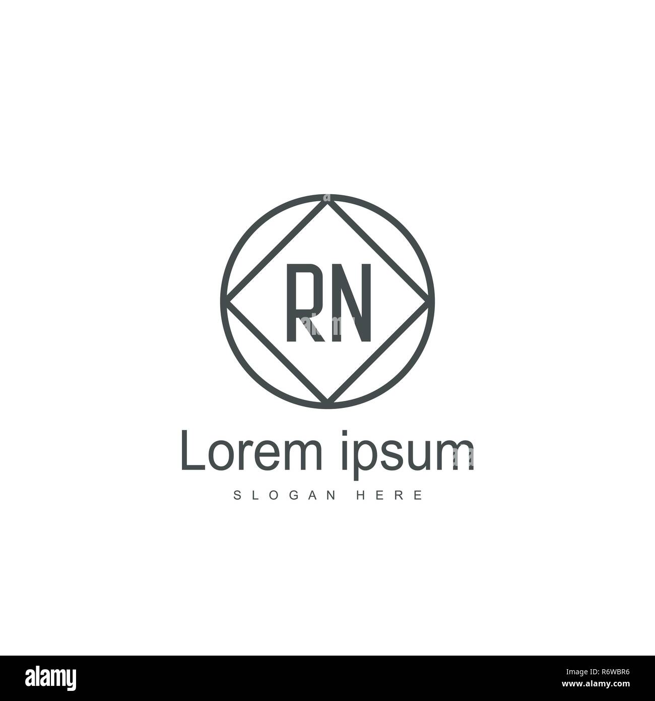 Initial RN Logo Template. Minimalist letter logo template design Stock ...