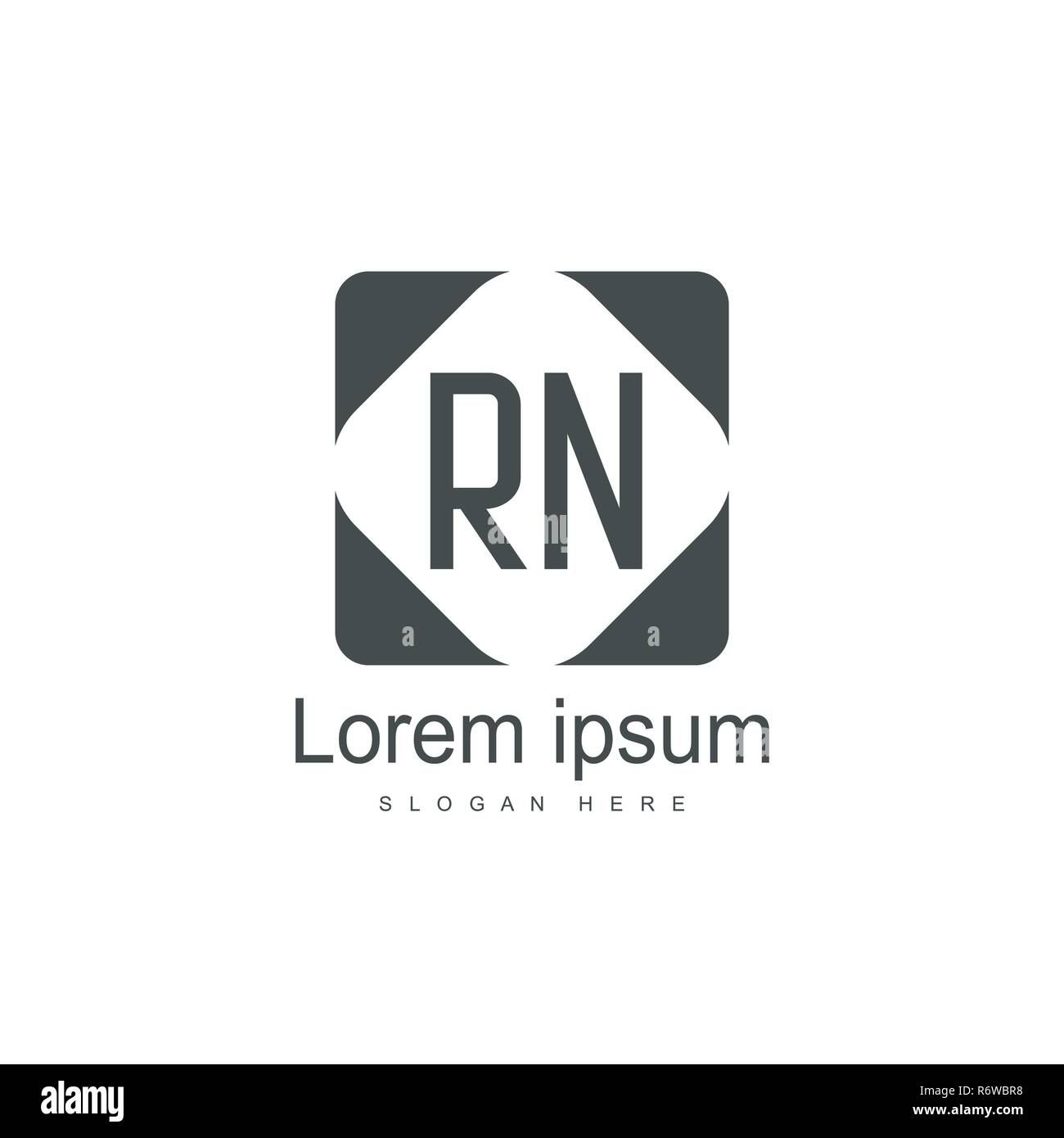 Initial RN Logo Template. Minimalist letter logo template design Stock ...