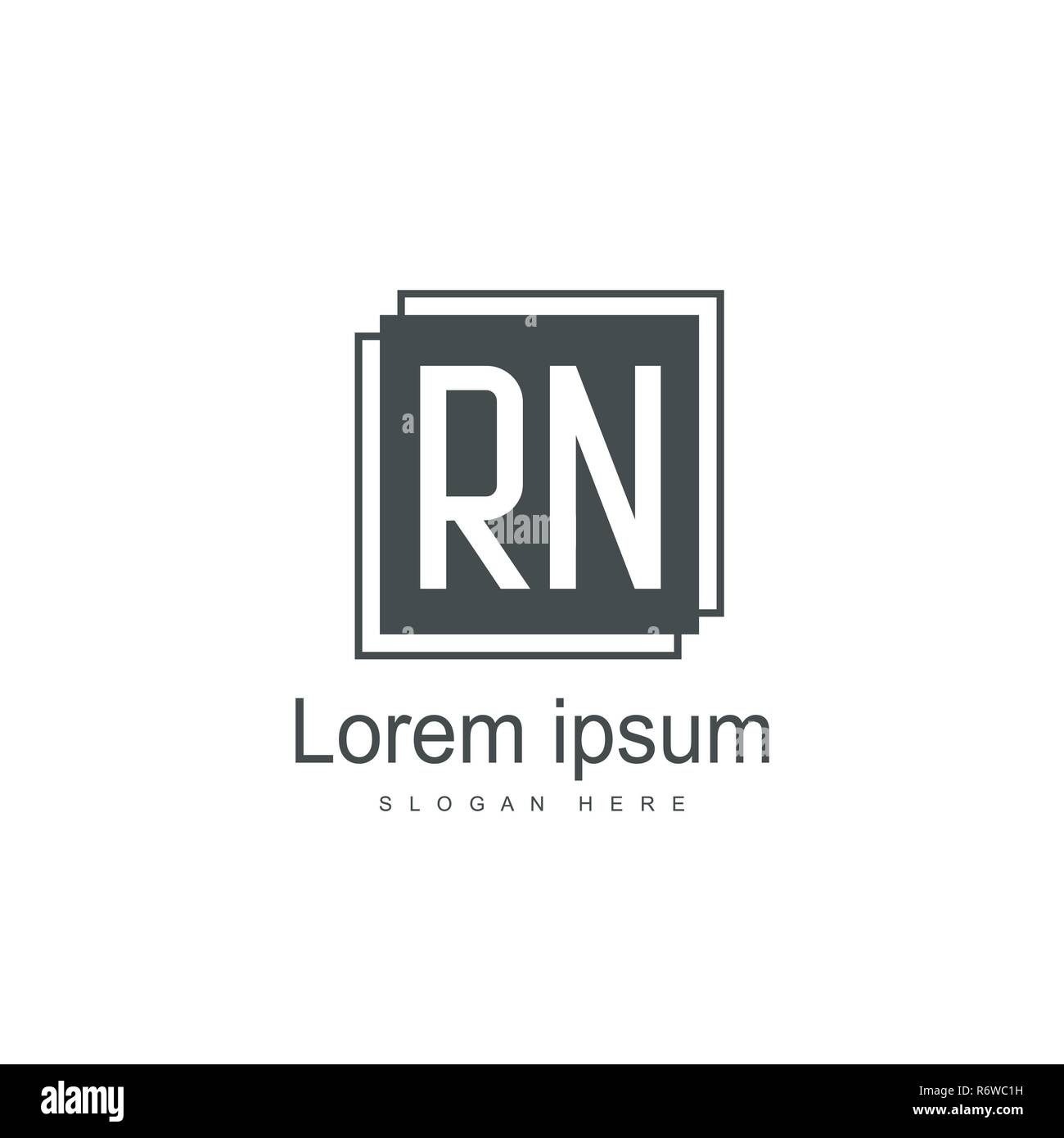 Initial RN Logo Template. Minimalist letter logo template design Stock ...