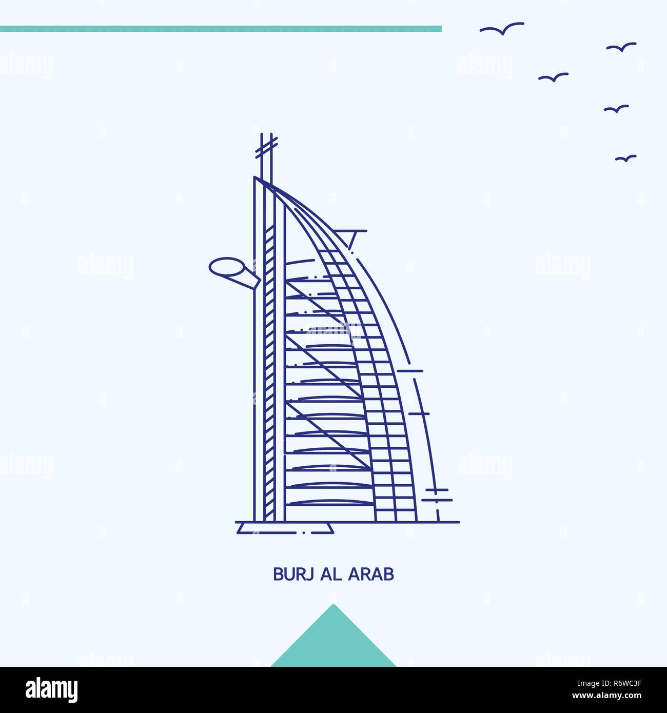 BURJ AL ARAB skyline vector illustration Stock Vector Image & Art - Alamy