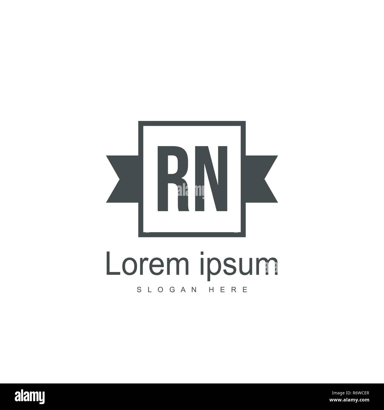 Initial RN Logo Template. Minimalist letter logo template design Stock ...
