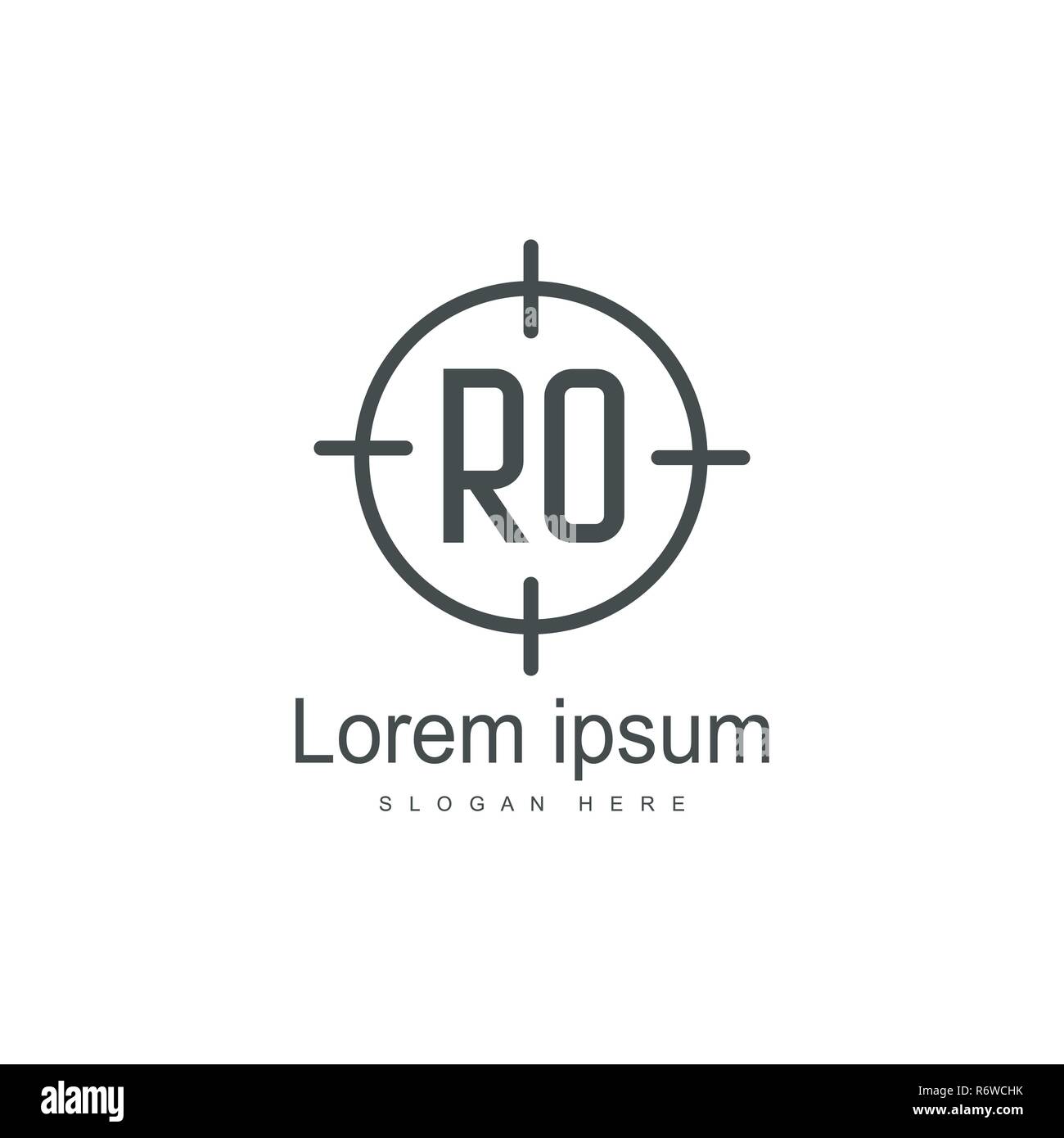 Initial RO Logo Template. Minimalist letter logo template design Stock ...