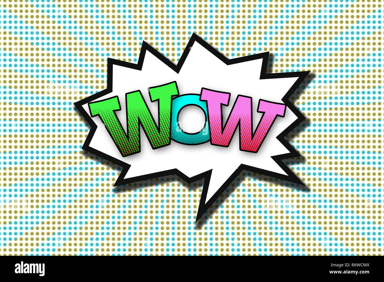 Inscription "Wow" in comics cloud Stock Photo - Alamy
