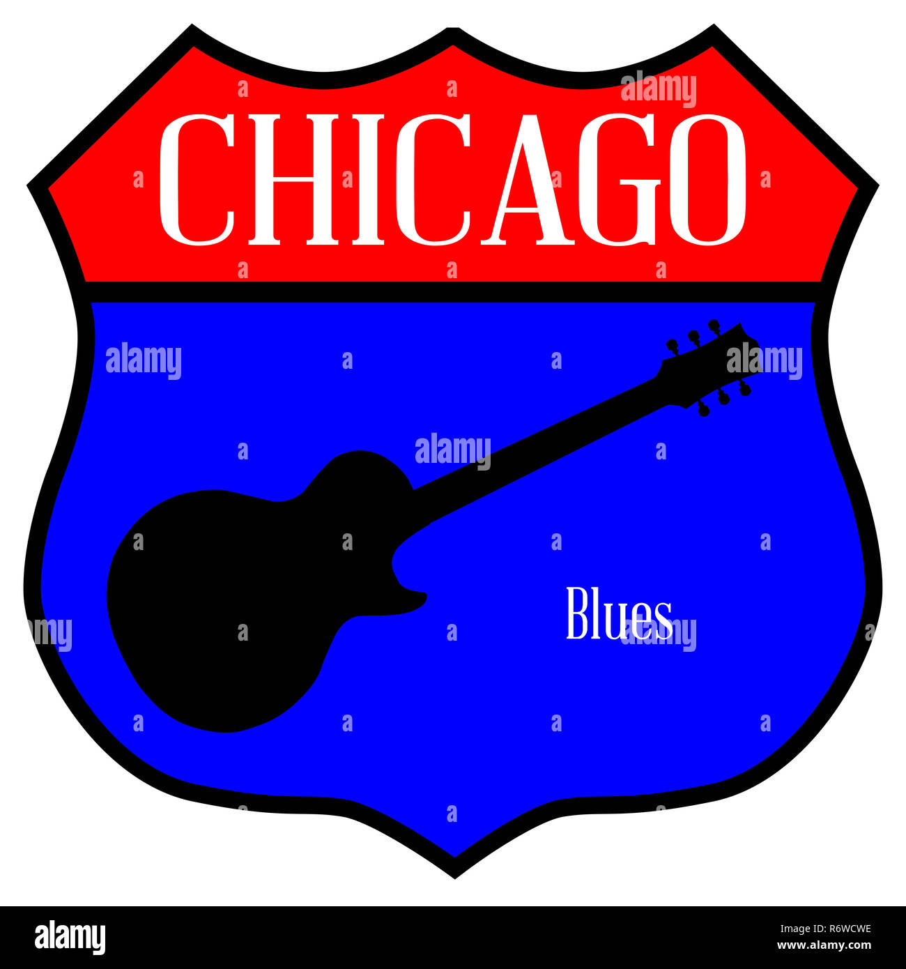 Chicago Blues Guitar Highway Sign Stock Photo - Alamy