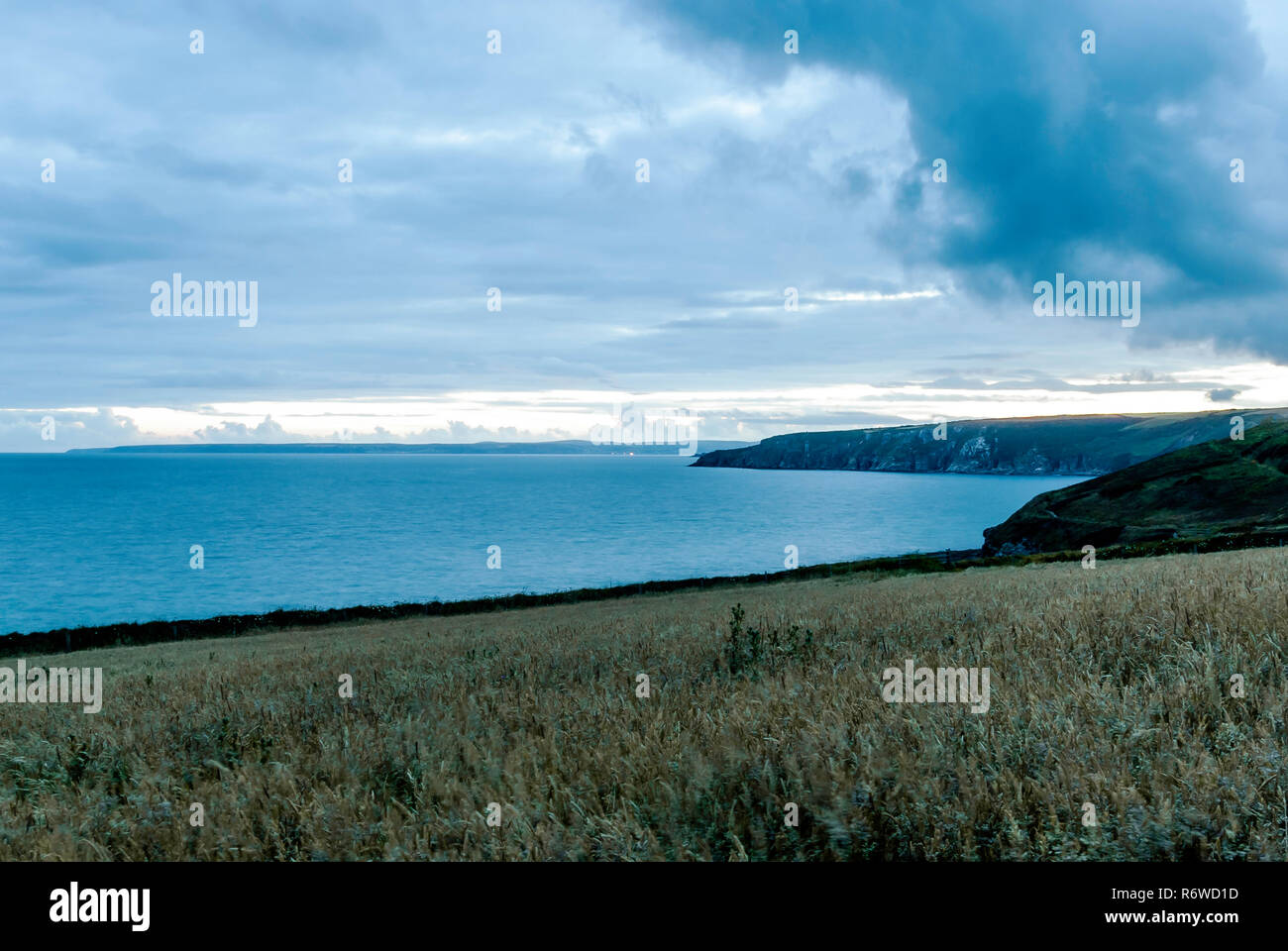Cornish ocean just before sunset - Cornwall Stock Photo - Alamy