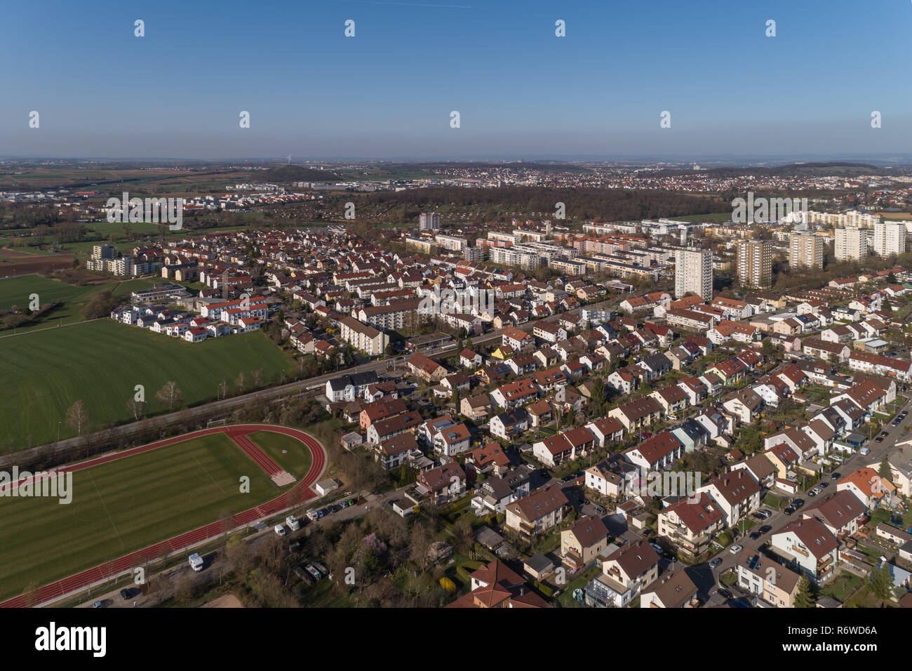 aerial view of the stuttgart district giebel Stock Photo - Alamy