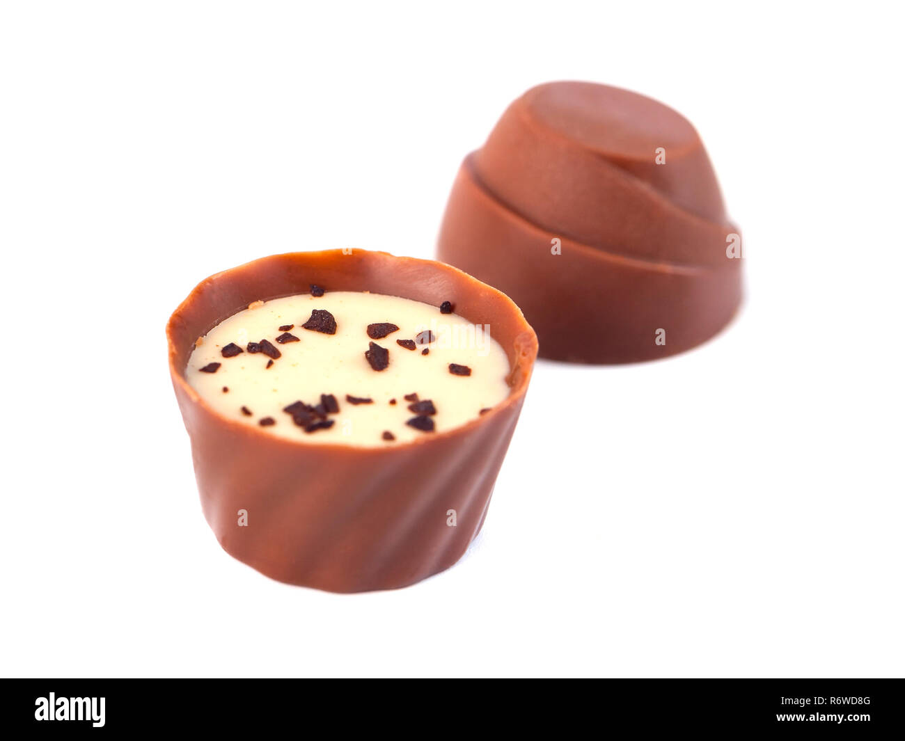 Beautiful Chocolates Isolated on White Background. Sweet food Stock ...