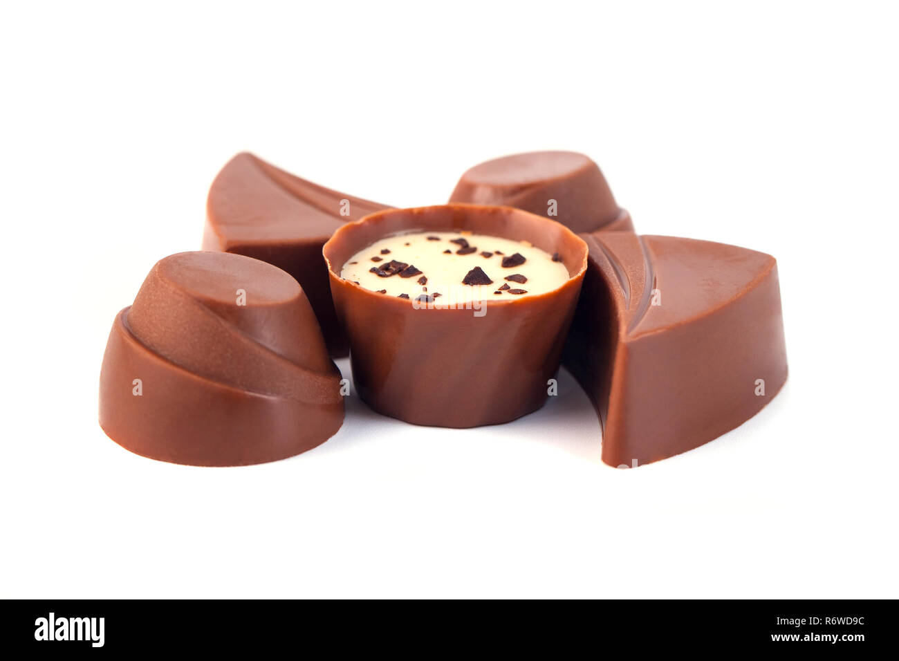 Beautiful Chocolates Isolated on White Background. Sweet food Stock ...