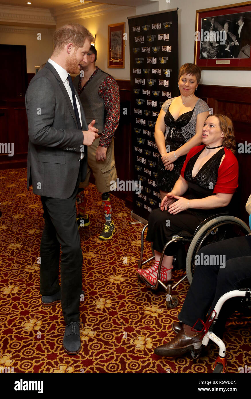 The Duke Of Sussex meets Nerys Pearce as he attends a gala performance ...
