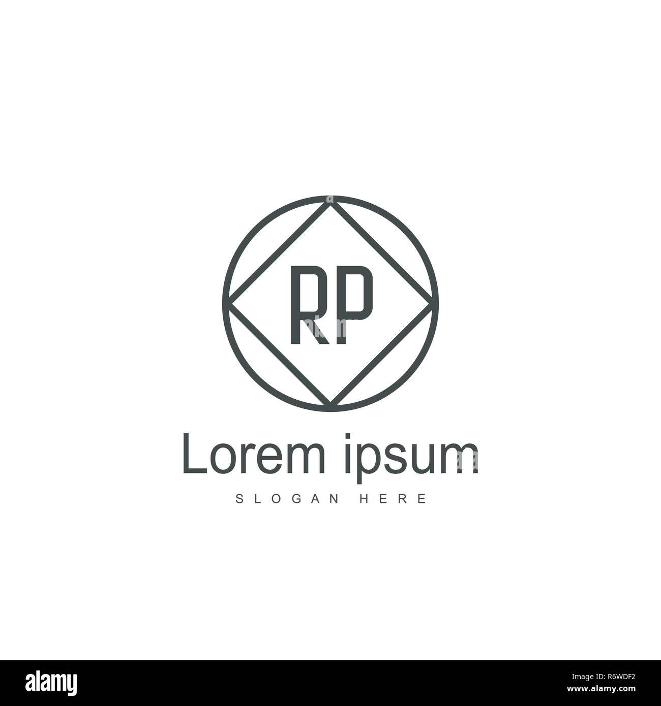 Initial RP Logo Template. Minimalist letter logo template design Stock ...