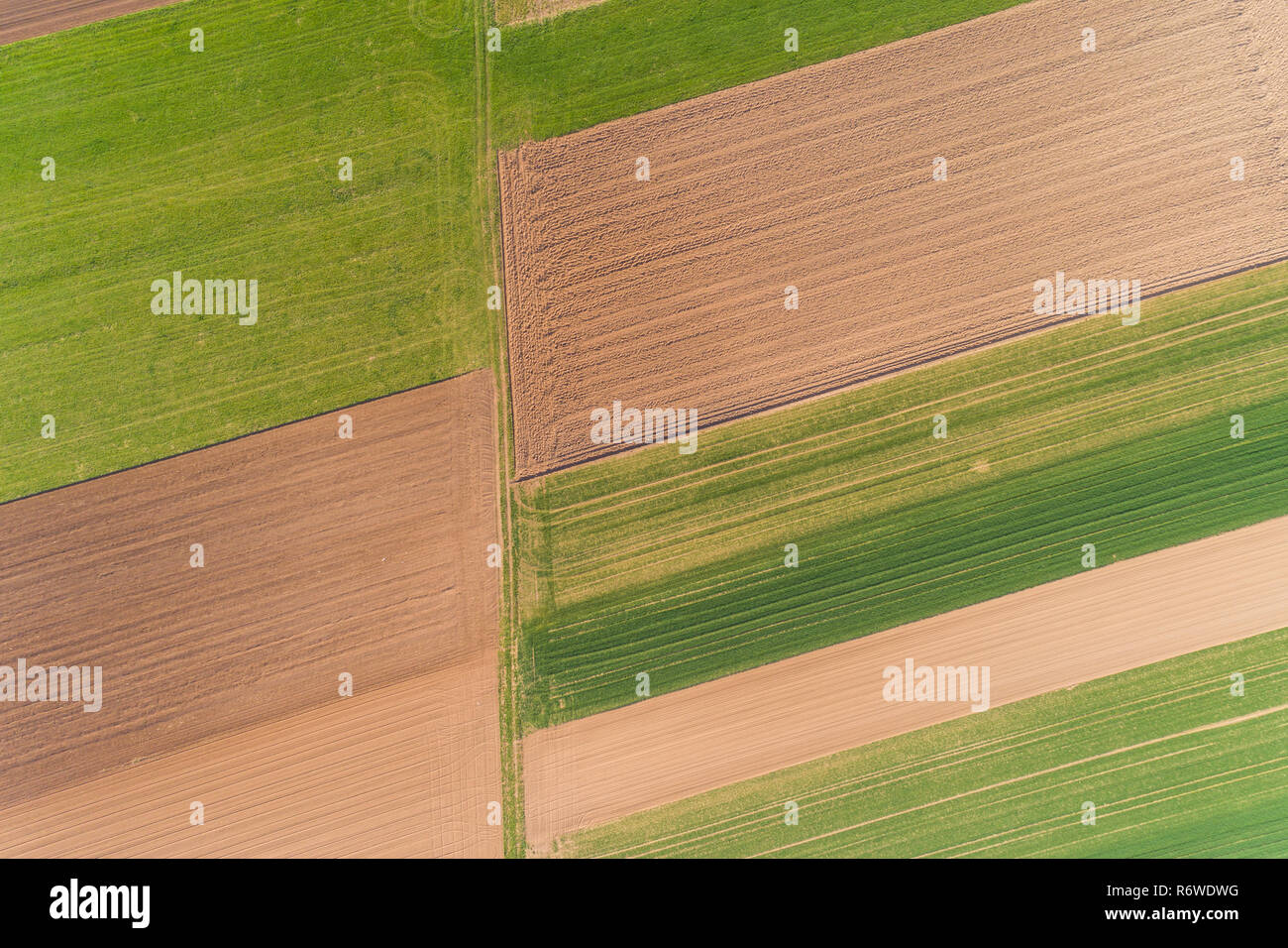 aerial view fields in spring Stock Photo - Alamy