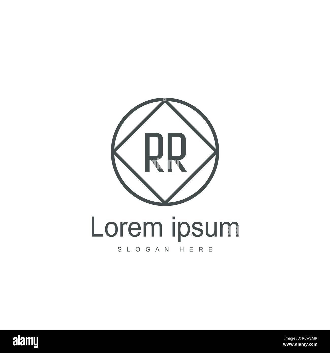 Initial RR Logo Template. Minimalist letter logo template design Stock ...