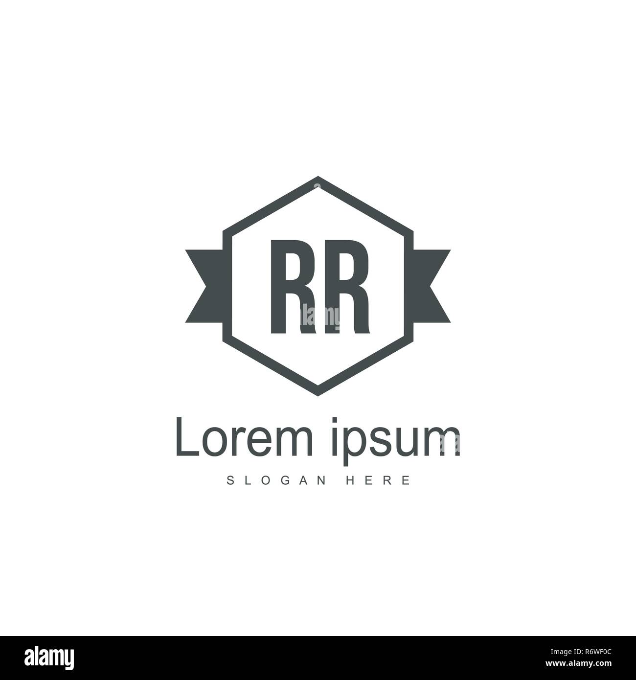 Initial RR Logo Template. Minimalist letter logo template design Stock ...