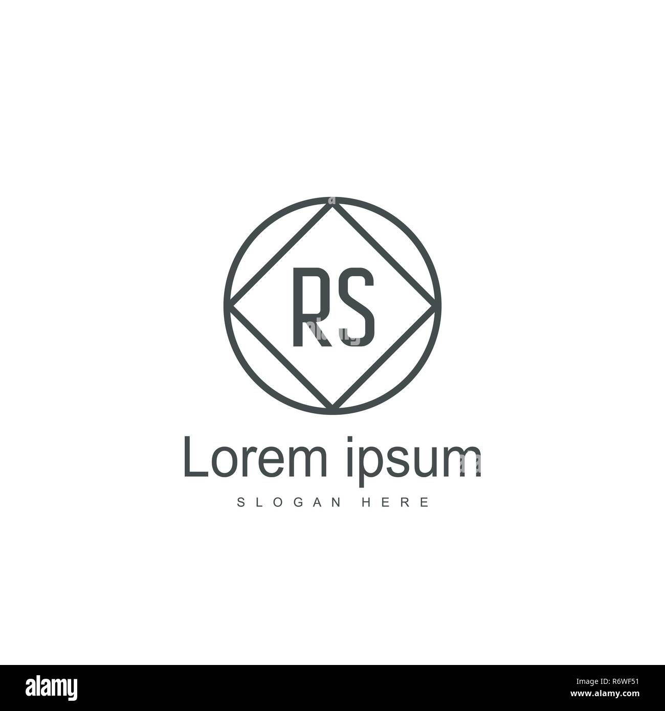 Initial RS Logo Template. Minimalist letter logo template design Stock ...