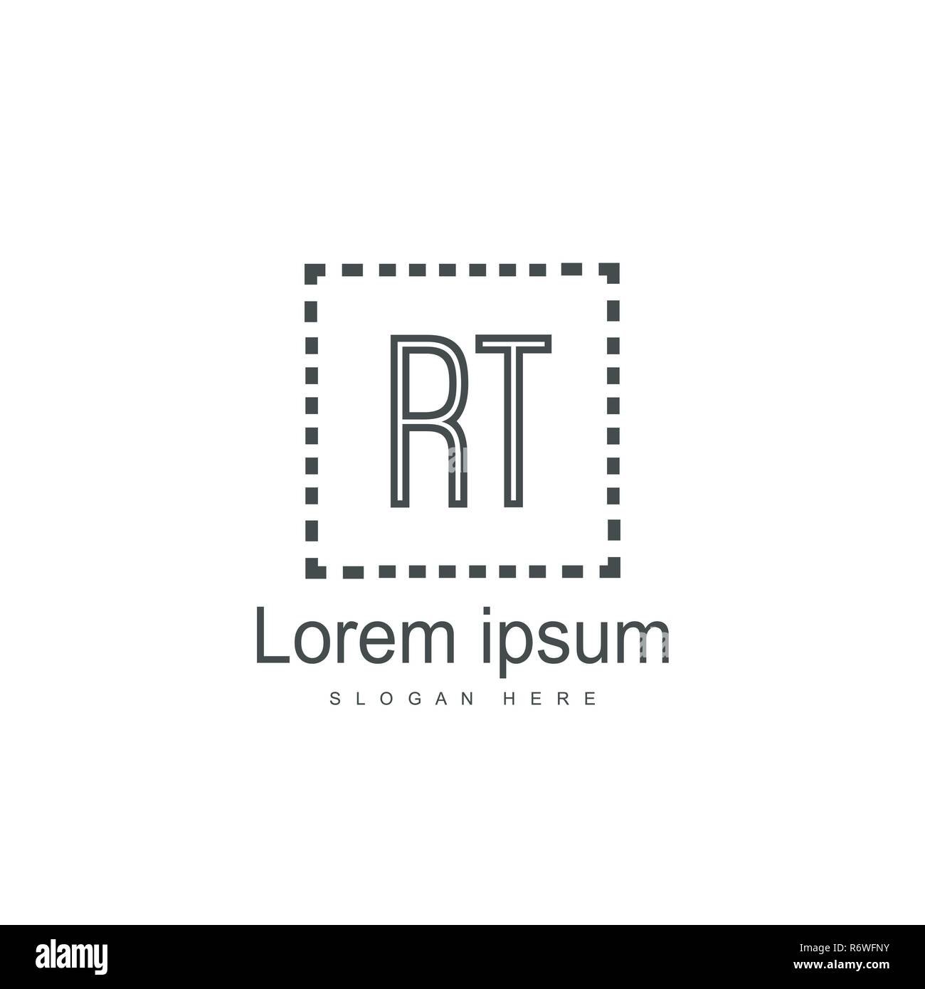 Initial RT Logo Template. Minimalist letter logo template design Stock ...