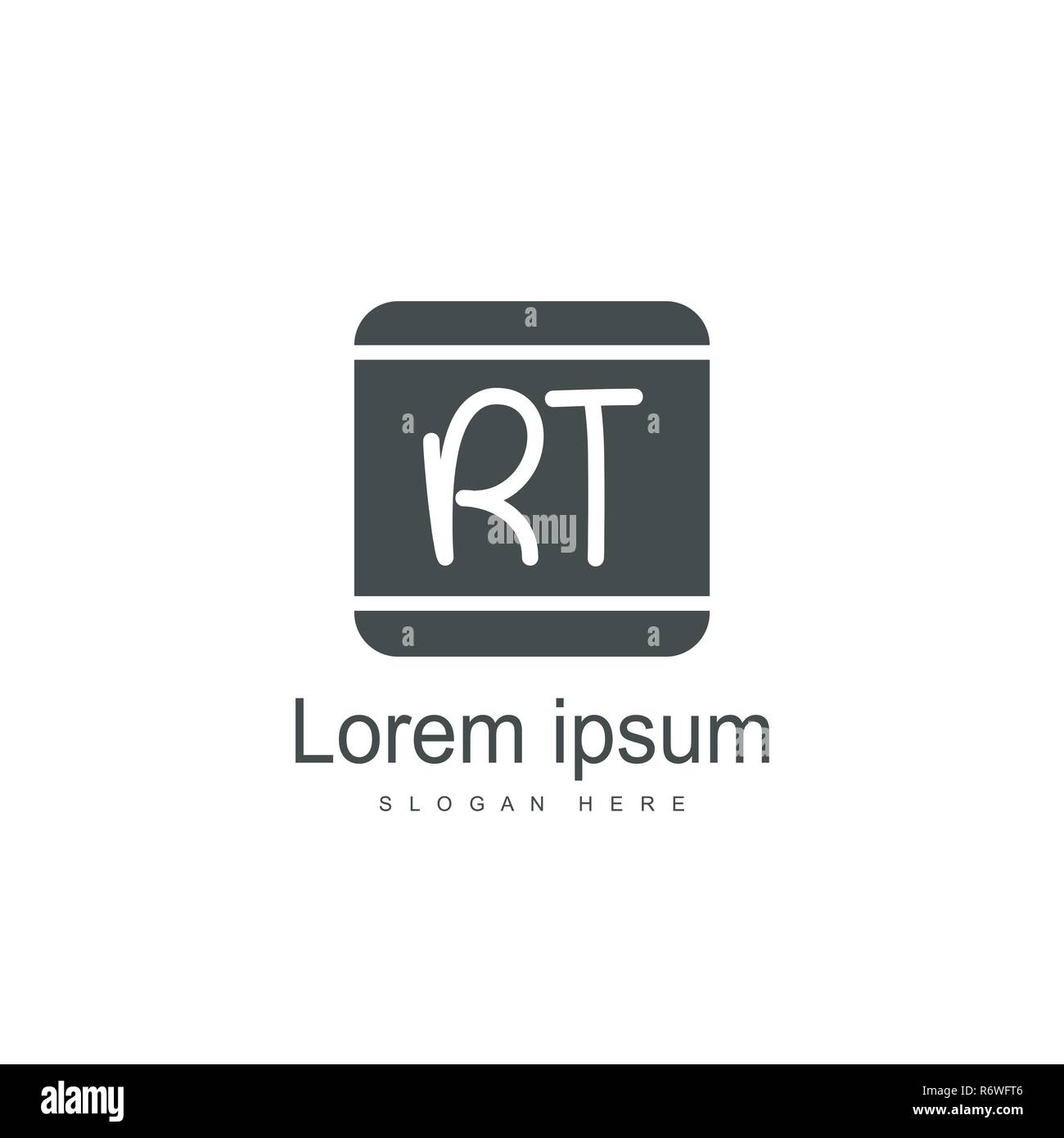 Initial RT Logo Template. Minimalist letter logo template design Stock ...