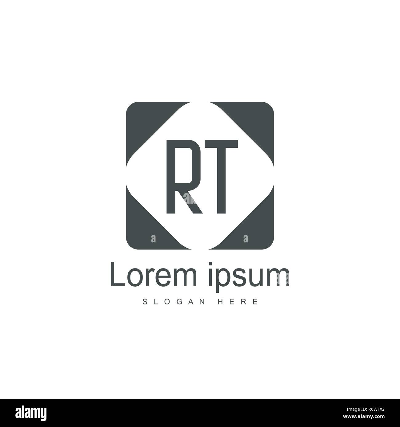 Initial RT Logo Template. Minimalist letter logo template design Stock ...