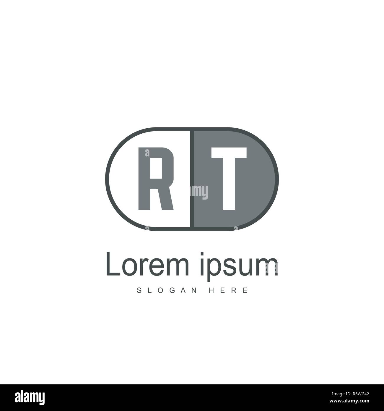 Initial RT Logo Template. Minimalist letter logo template design Stock ...