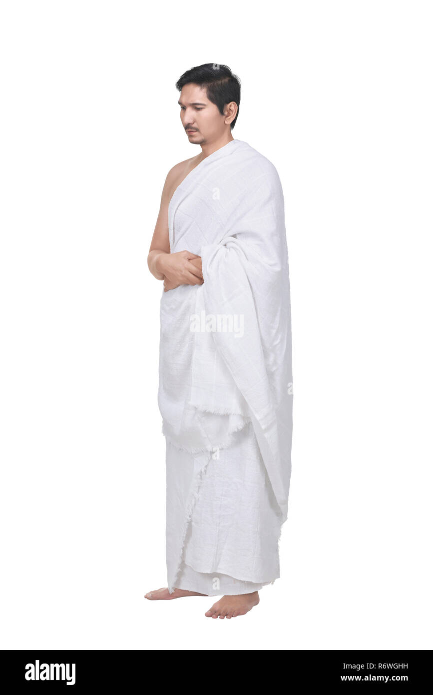 Religious asian muslim man with hajj dress Stock Photo - Alamy