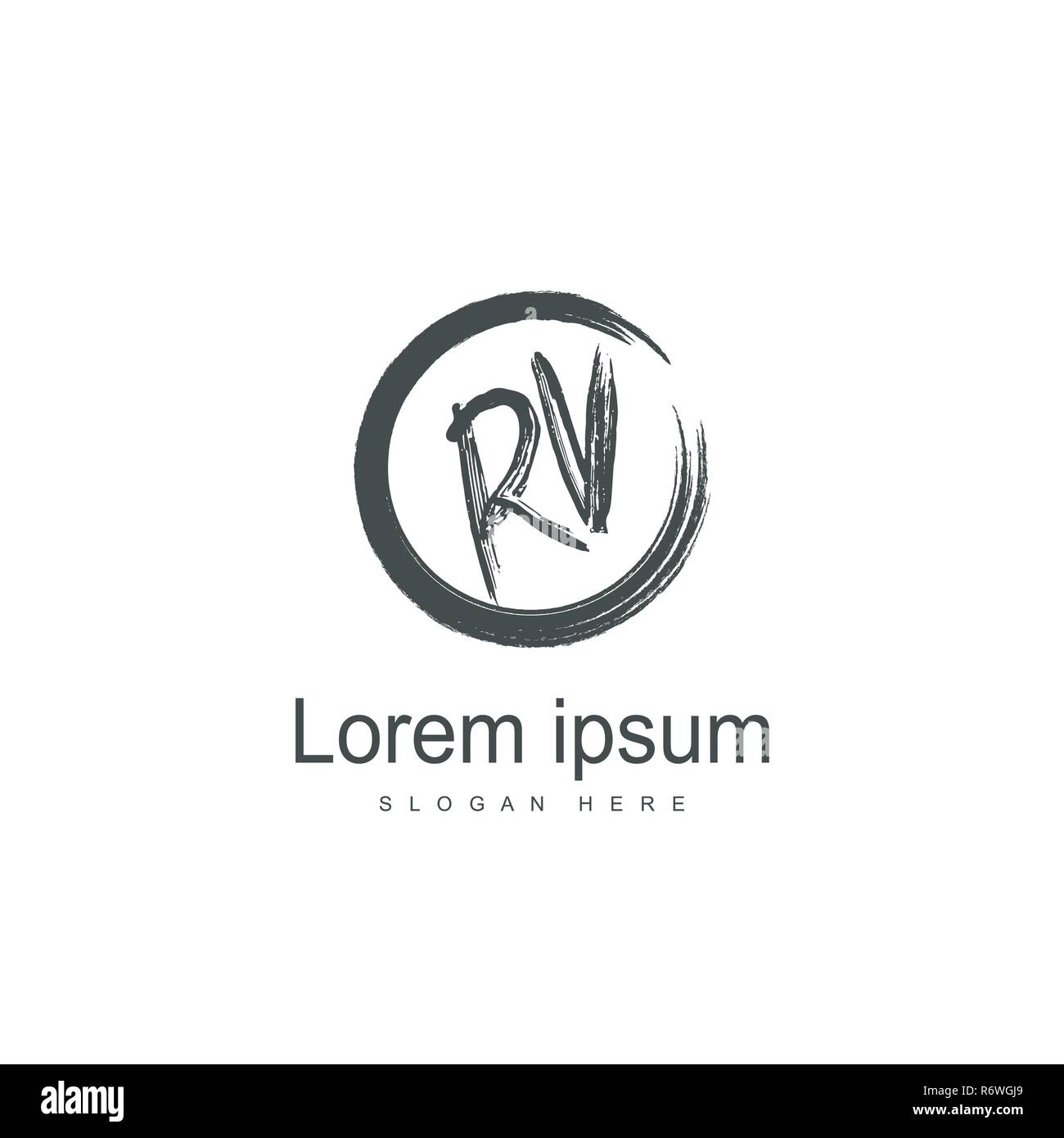 Initial RV Logo Template. Minimalist letter logo template design Stock ...