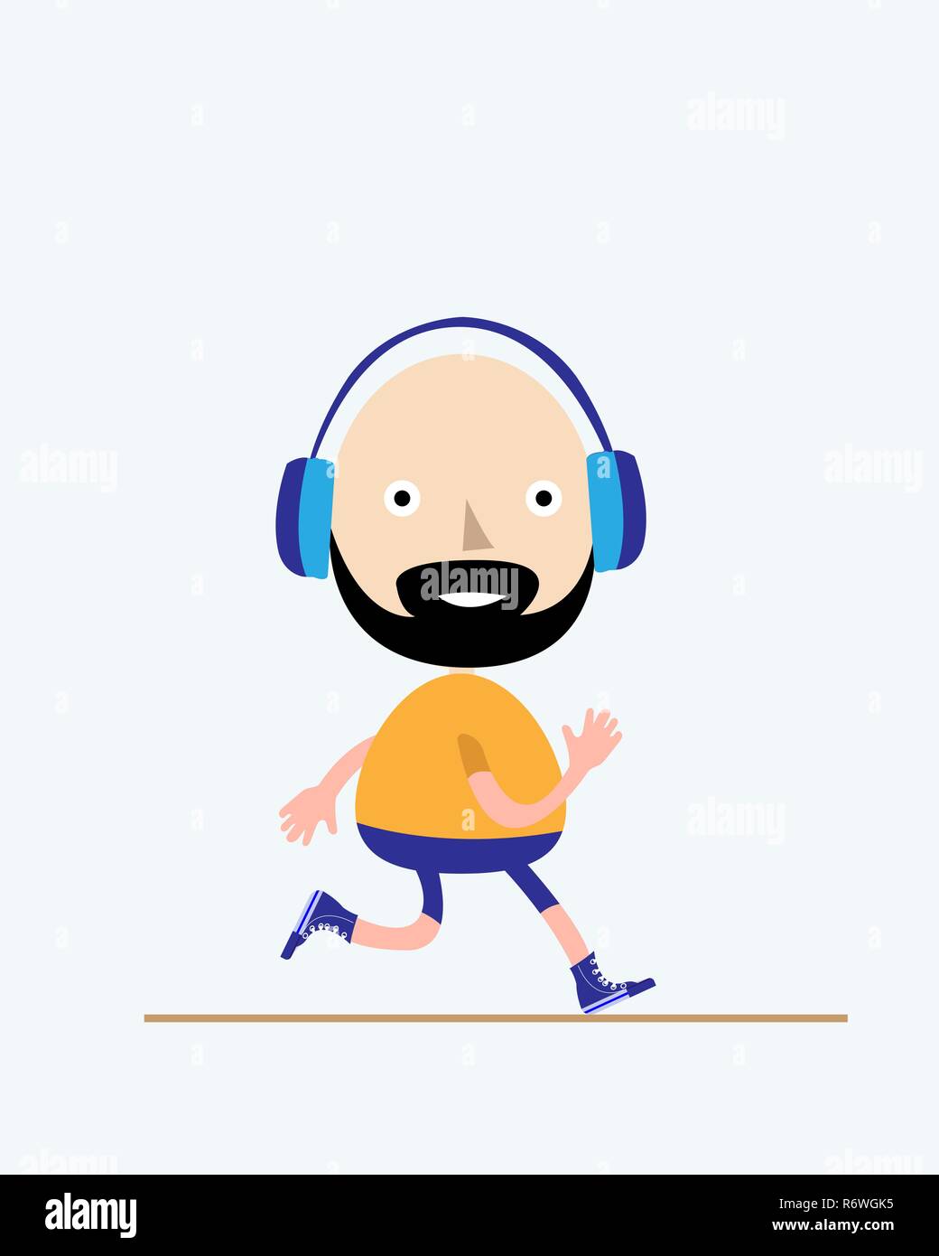 Man running in flat style for healthy and active lifestyle concept ...