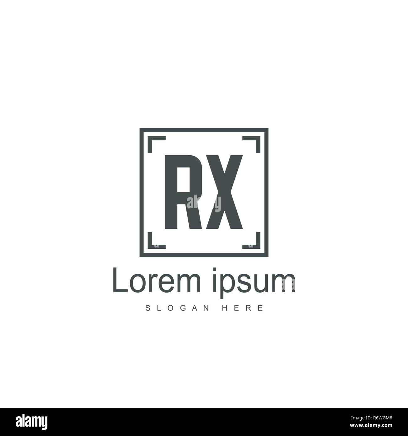 Initial RX Logo Template. Minimalist letter logo template design Stock ...