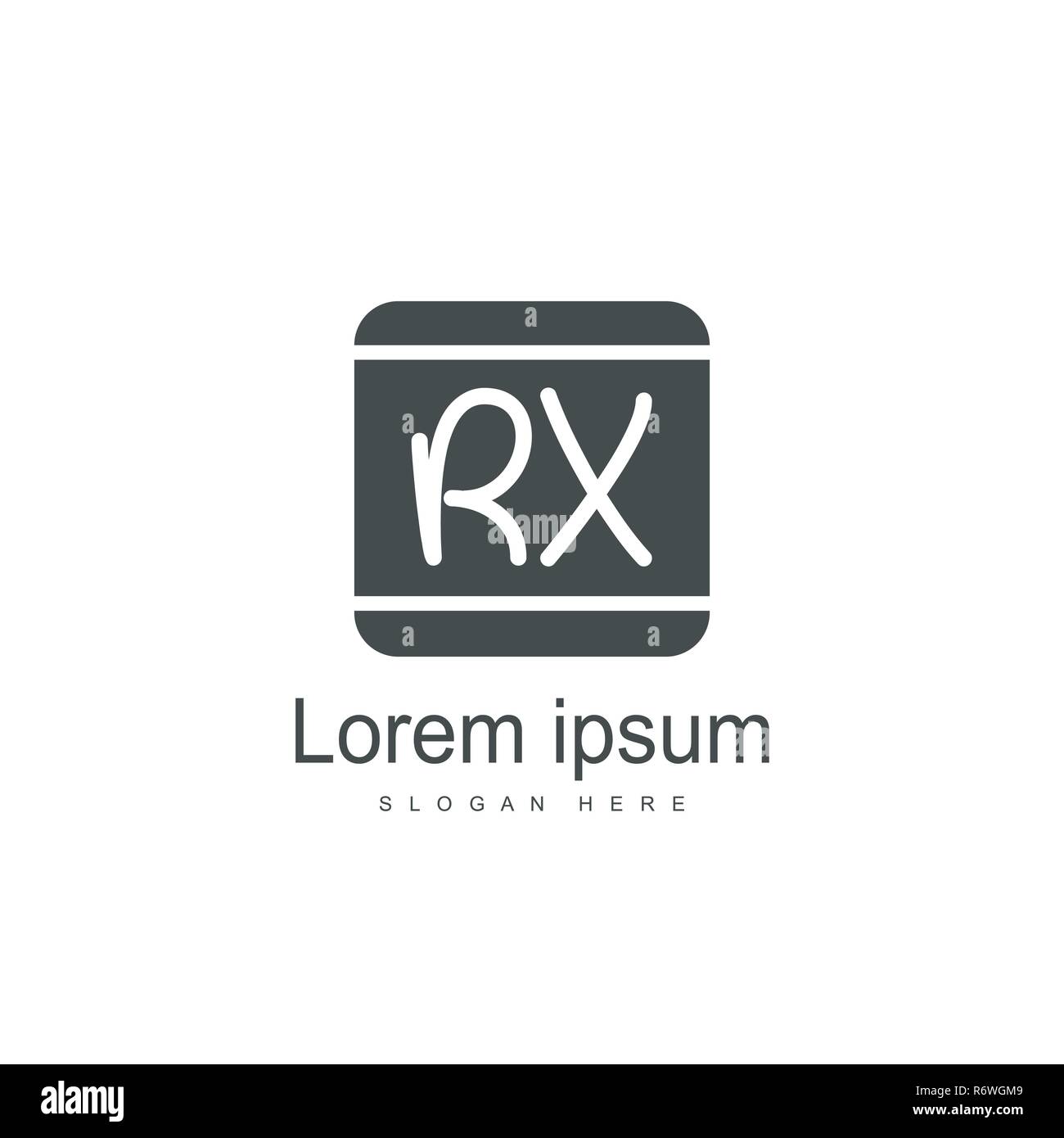 Initial RX Logo Template. Minimalist letter logo template design Stock ...