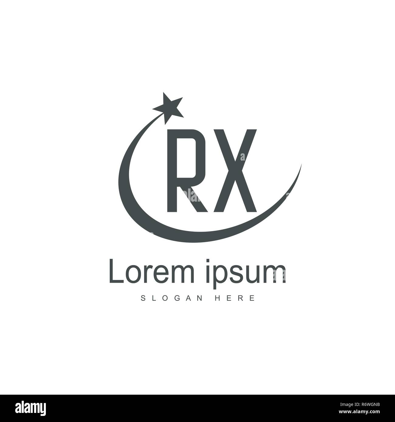 Initial RX Logo Template. Minimalist letter logo template design Stock ...