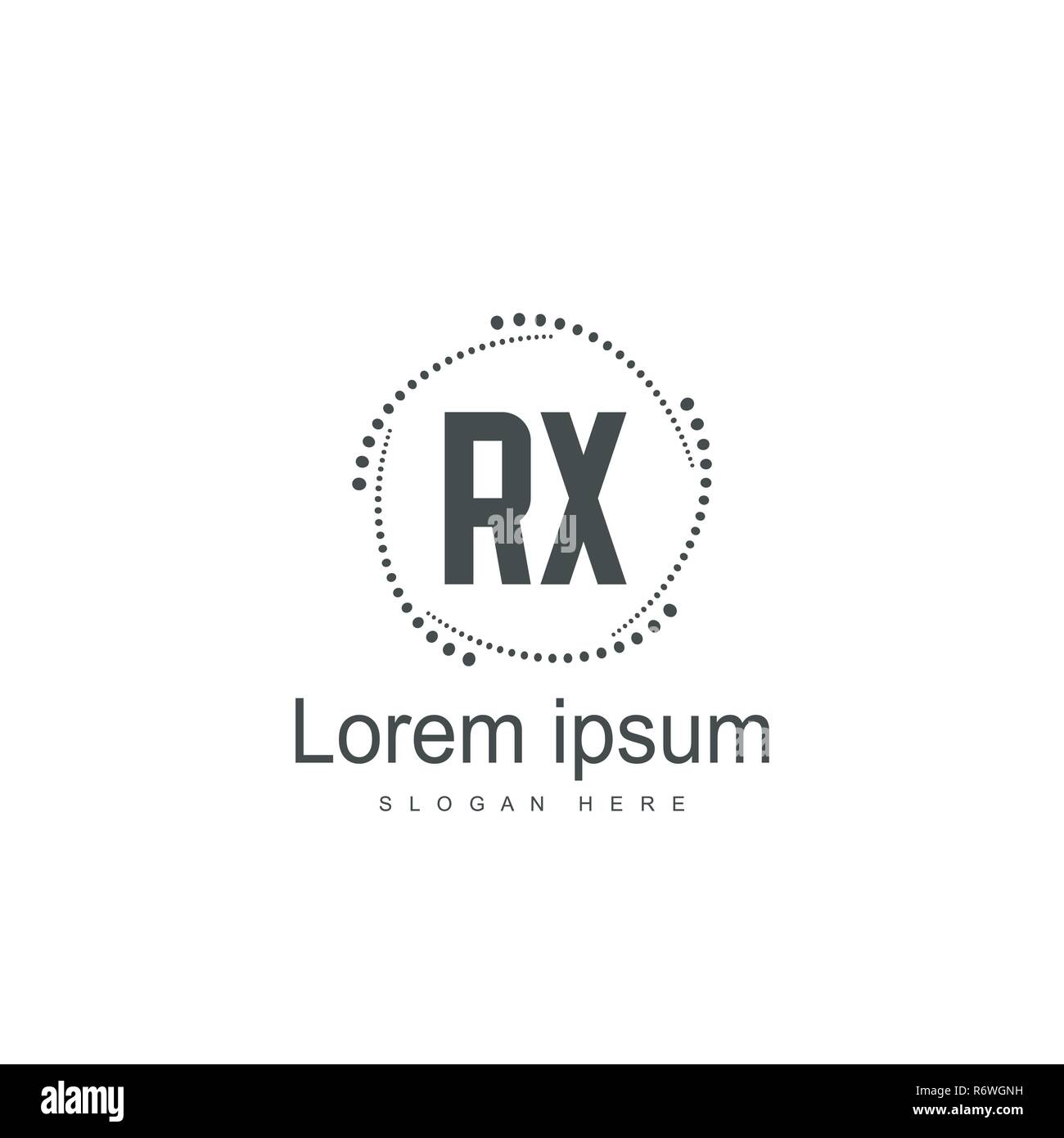 Initial RX Logo Template. Minimalist letter logo template design Stock ...