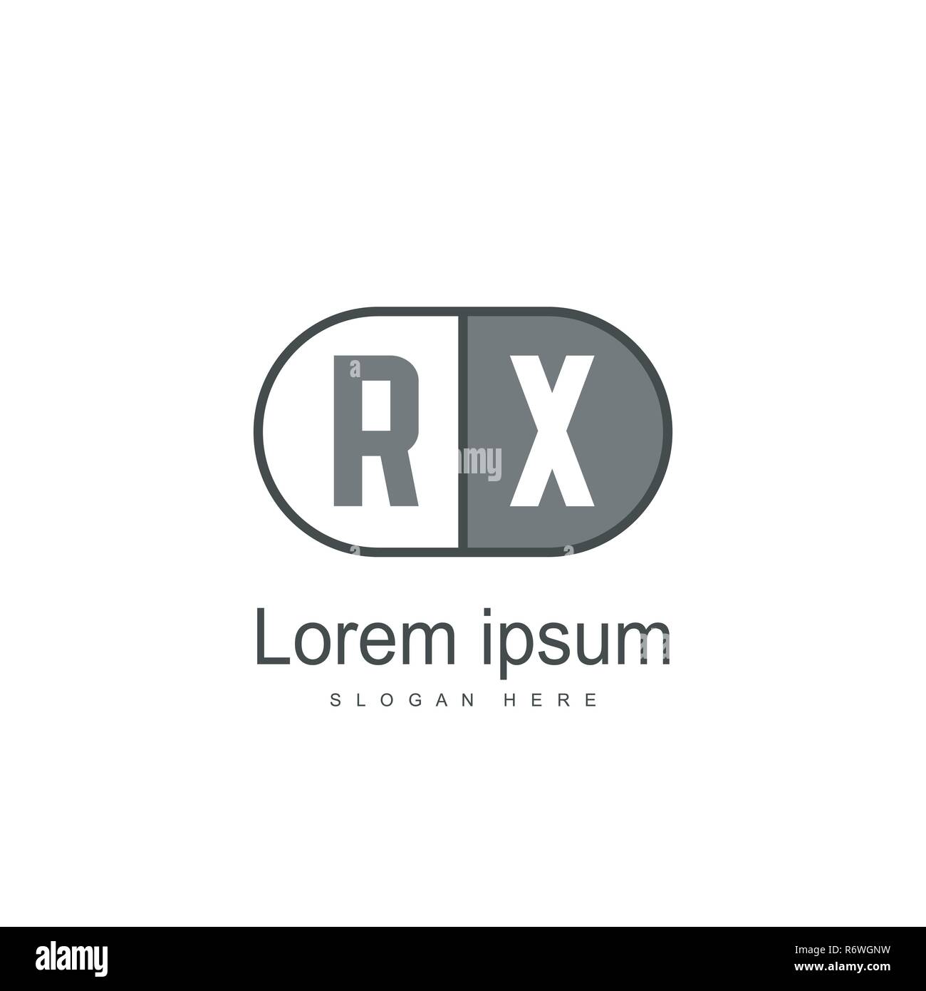 Initial RX Logo Template. Minimalist letter logo template design Stock ...