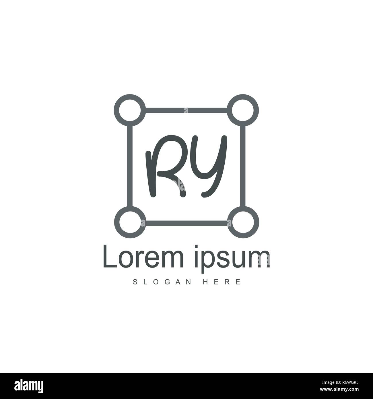 Initial RY Logo Template. Minimalist letter logo template design Stock ...