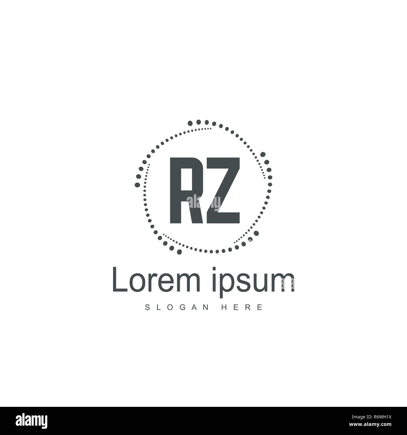 Initial RZ Logo Template. Minimalist letter logo template design Stock ...