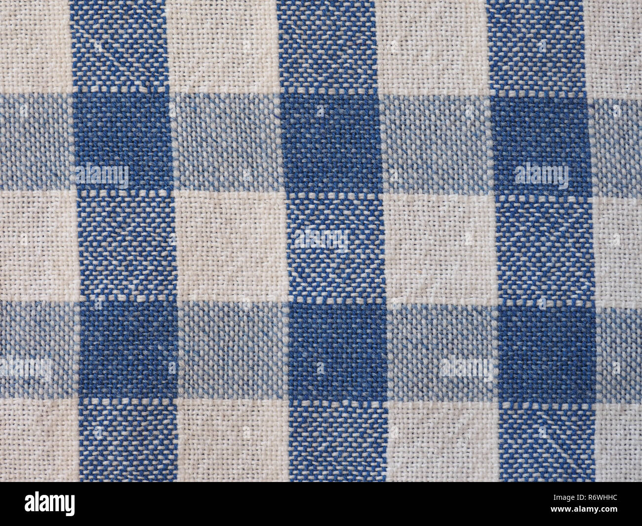 blue and white checkered fabric background Stock Photo - Alamy