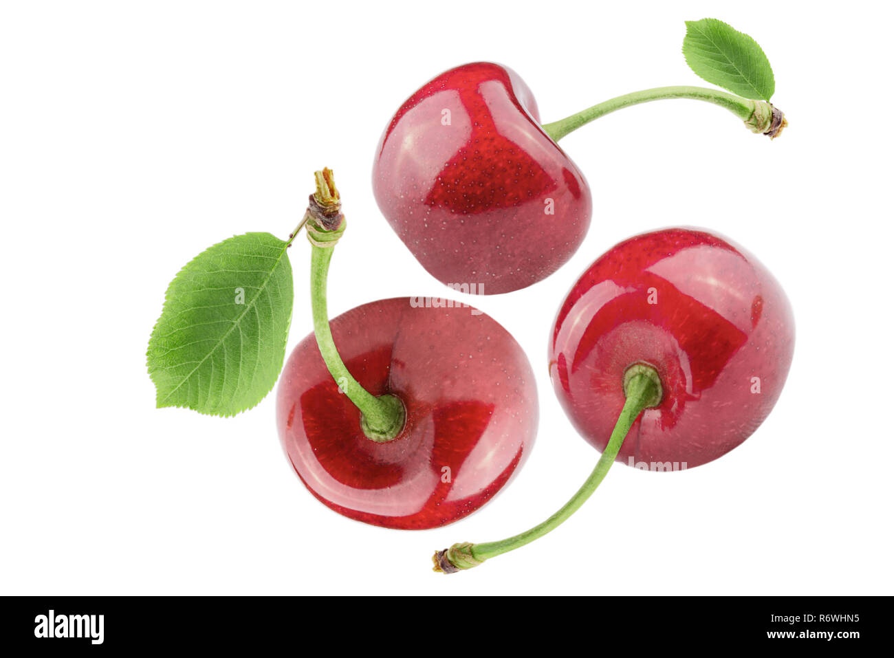 Close up view of two cherries Cut Out Stock Images & Pictures - Alamy
