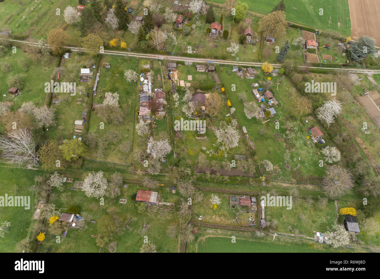 Aerial view garden allotments in hi-res stock photography and images ...