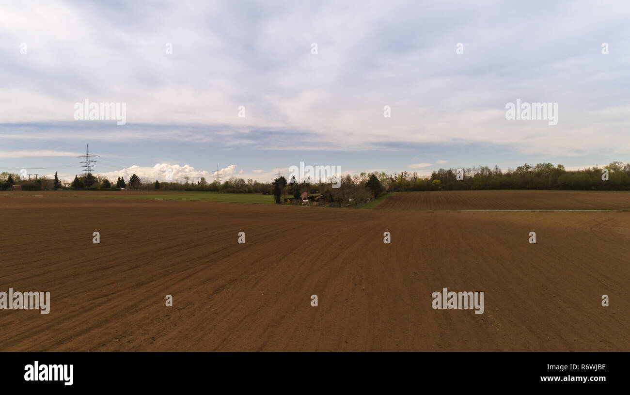 field from a bird's eye view Stock Photo - Alamy