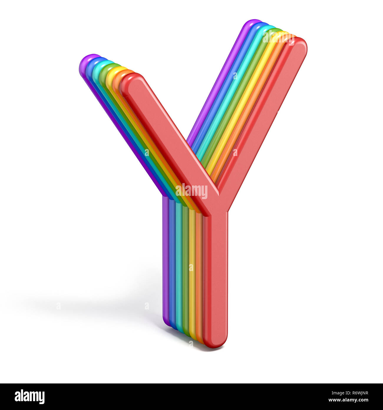 Rainbow font letter Y 3D Stock Photo - Alamy