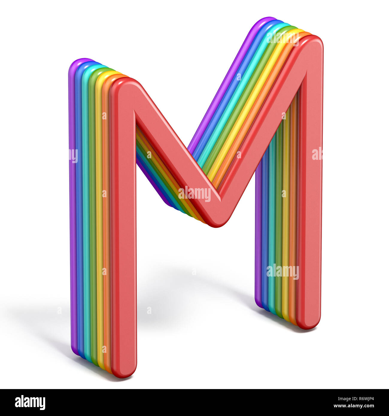 Rainbow font letter M 3D Stock Photo - Alamy