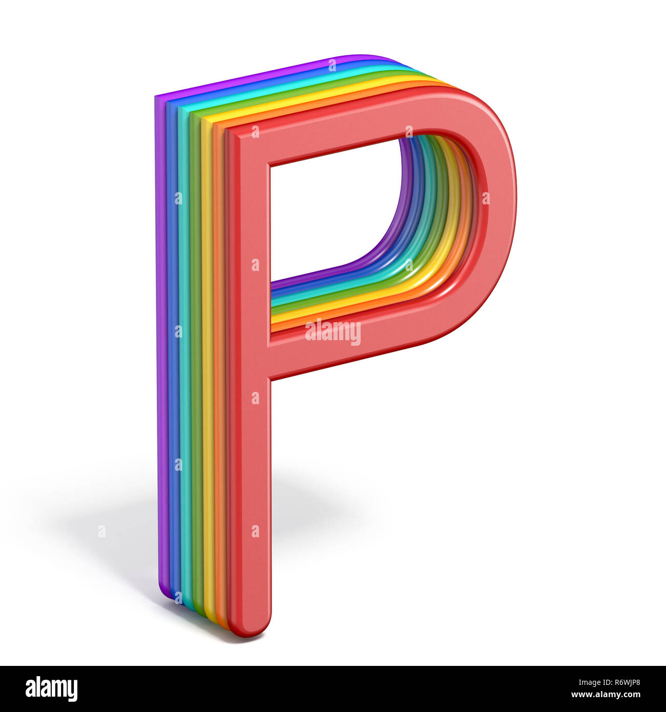 Rainbow font letter P 3D Stock Photo - Alamy