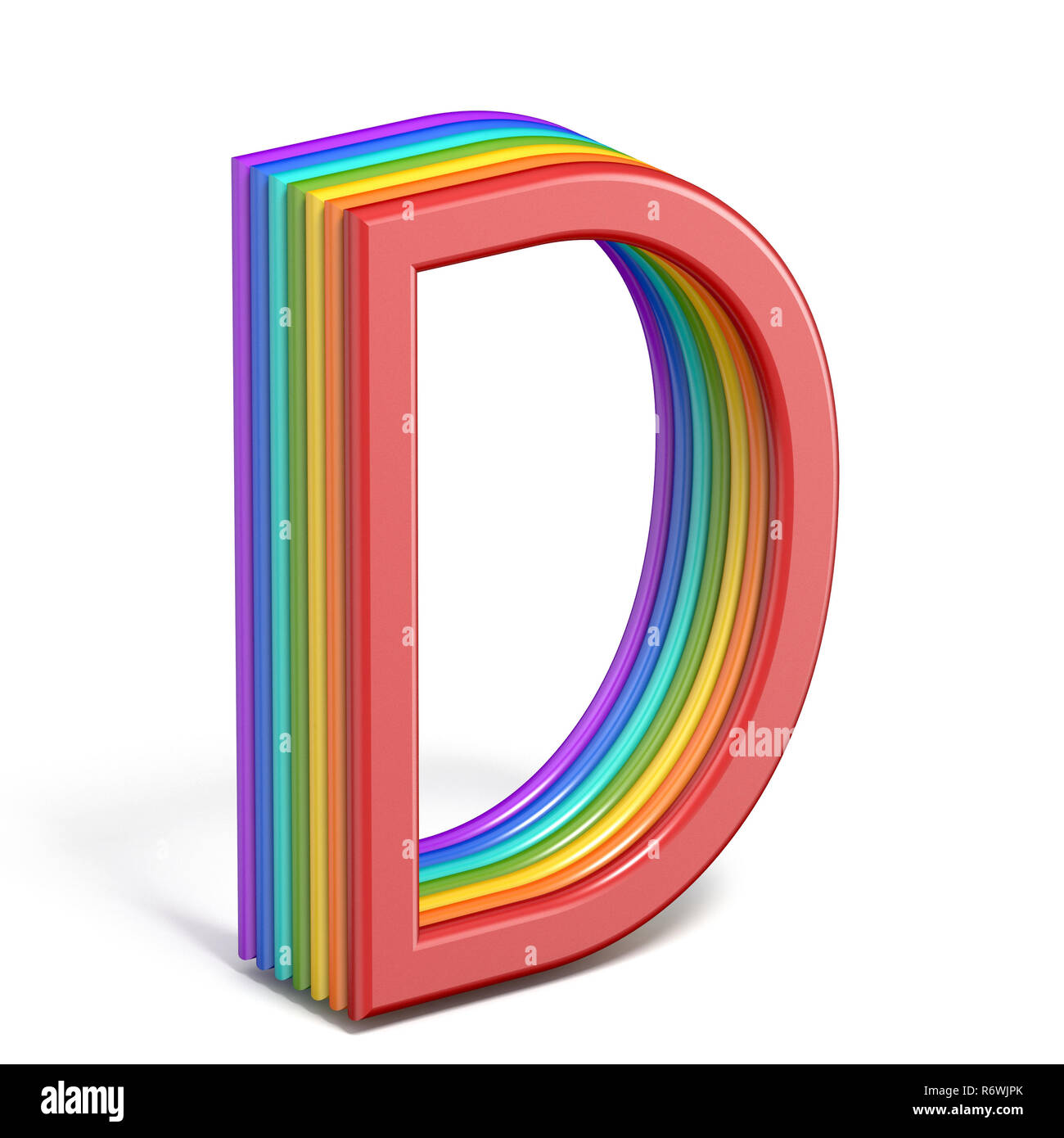 Rainbow font letter D 3D Stock Photo - Alamy