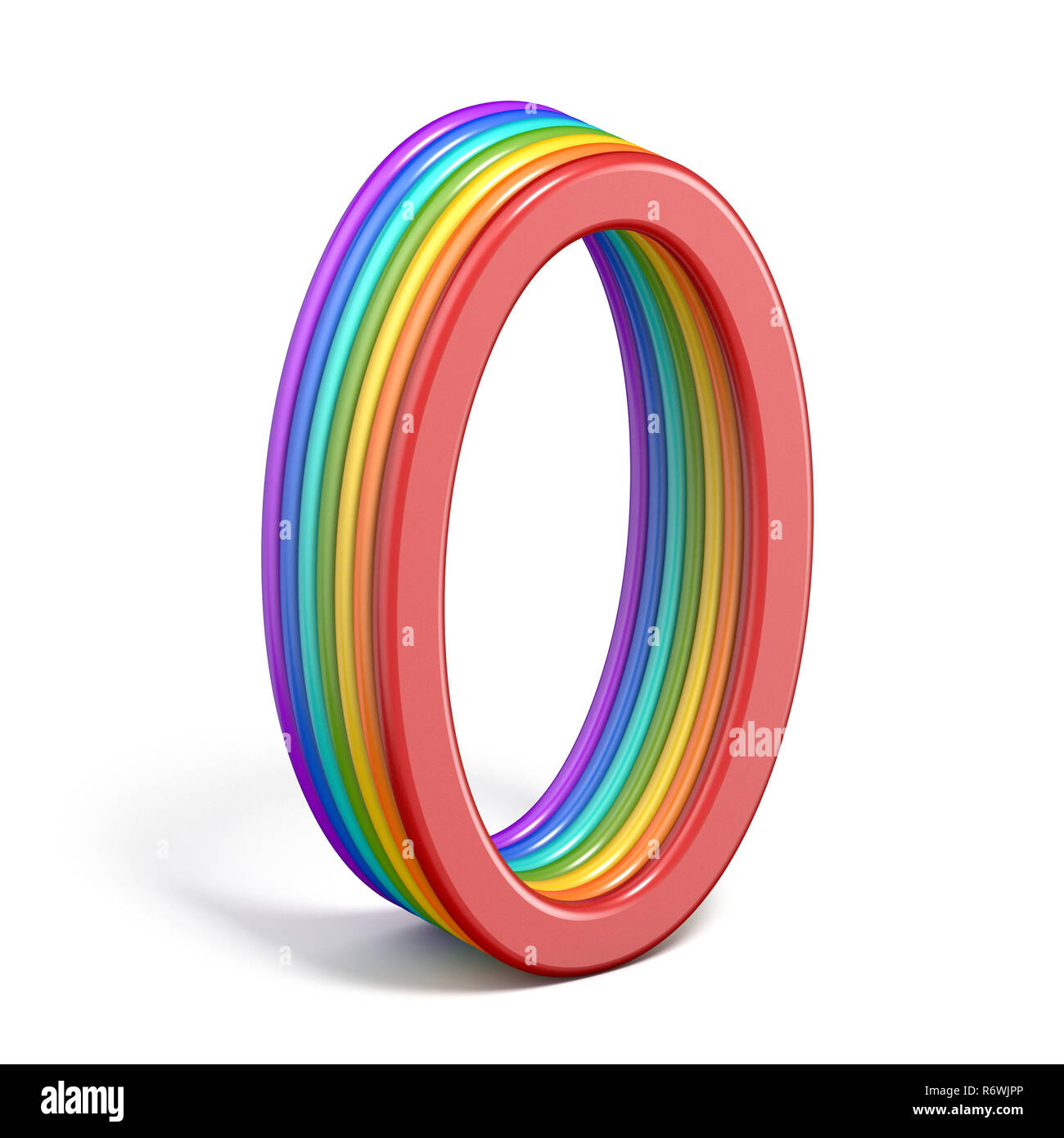 Rainbow font number 0 ZERO 3D Stock Photo - Alamy