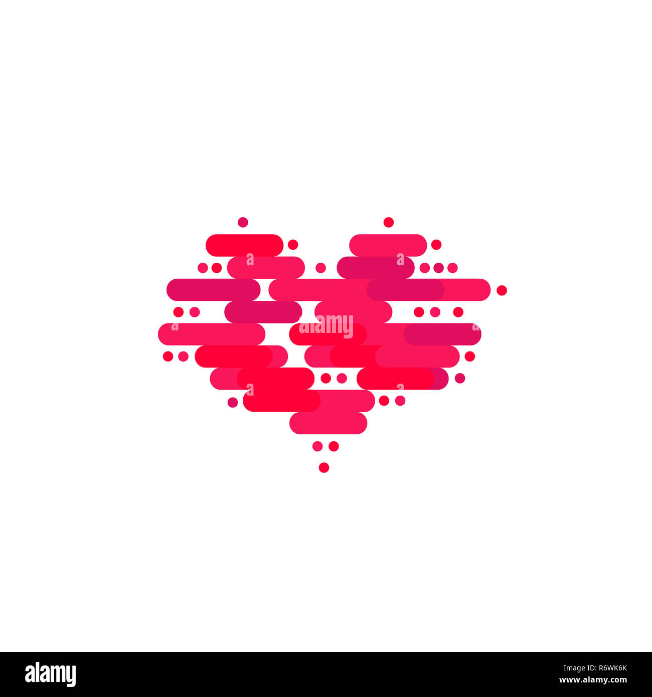 Heart of floating clouds. Heart icon, modern minimal flat design style ...