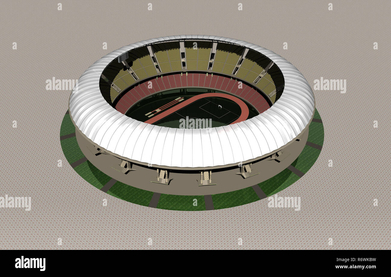 football stadium with opened roof Stock Photo - Alamy