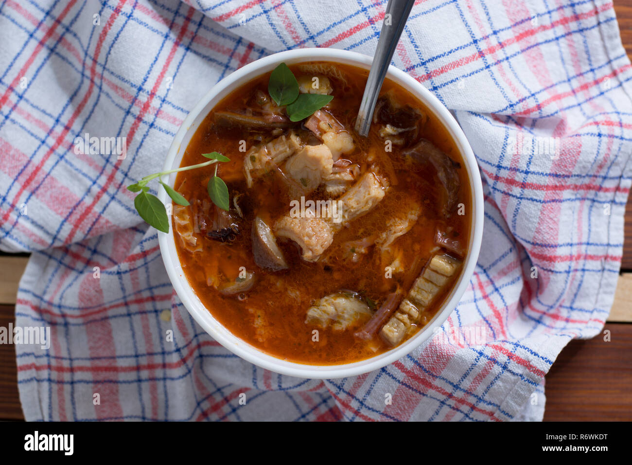 Traditional and very popular serbian dish from beef tripe Stock Photo ...