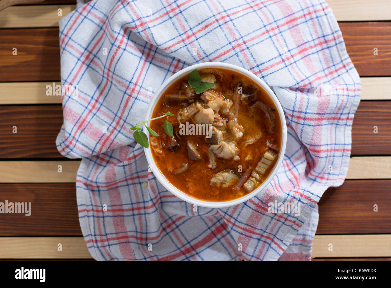 Traditional and very popular serbian dish from beef tripe Stock Photo ...