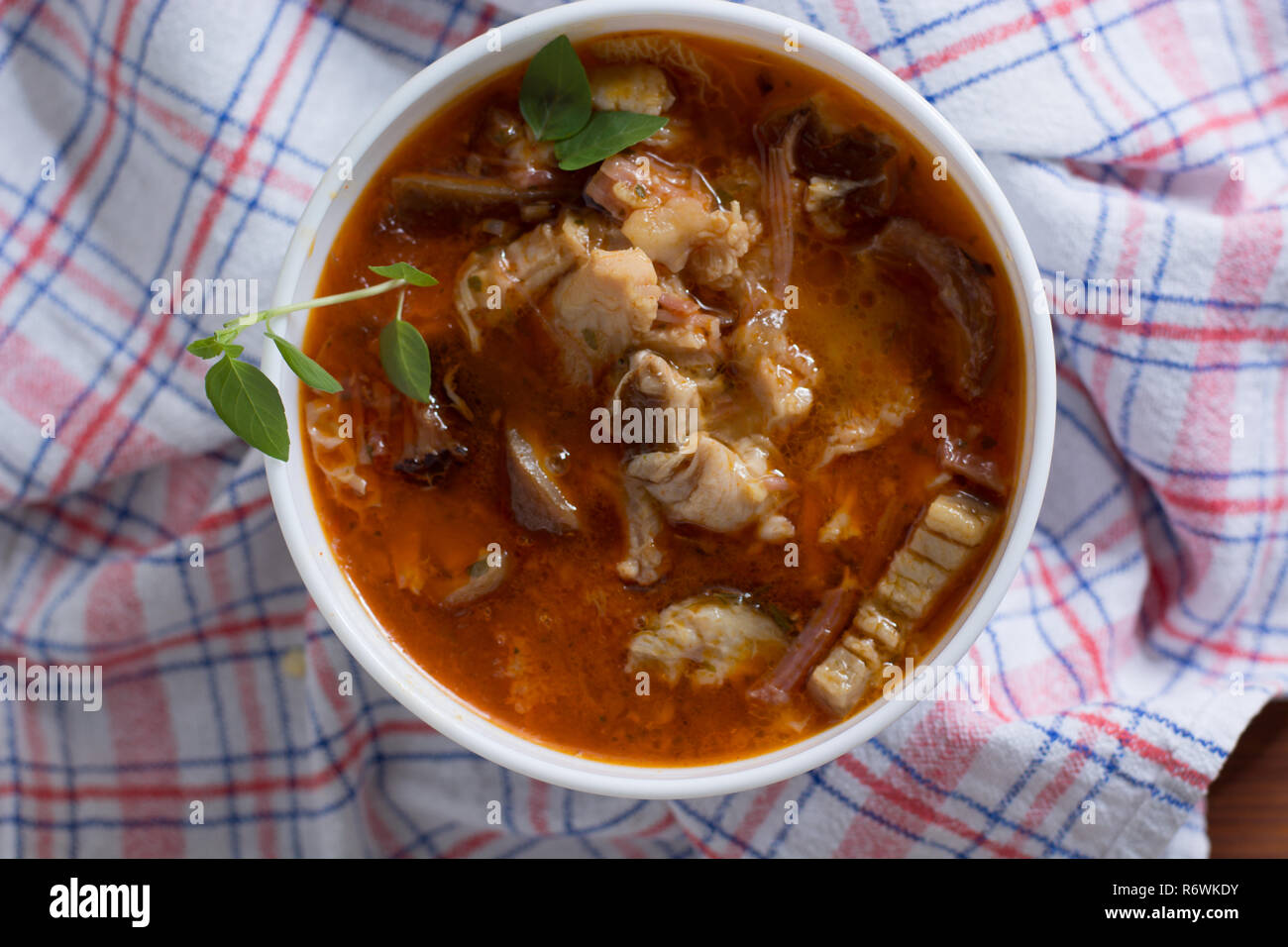 Traditional and very popular serbian dish from beef tripe Stock Photo ...